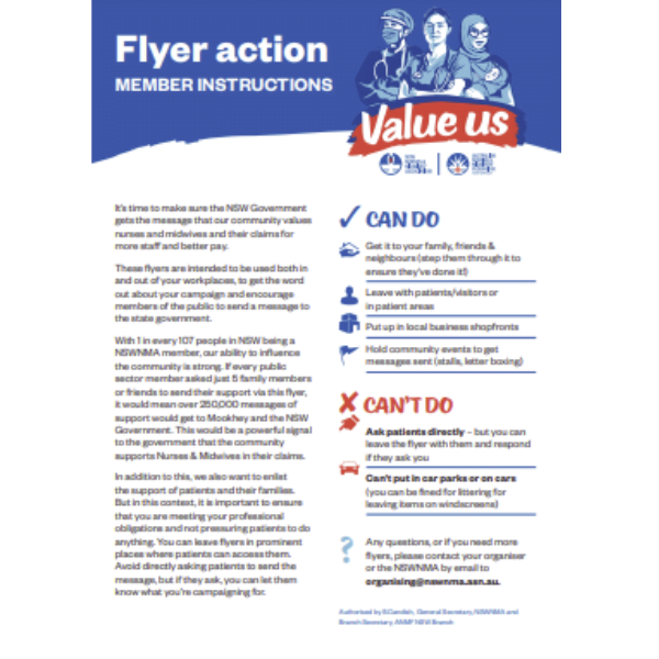 Value us: public health campaign - NSWNMA - The New South Wales Nurses ...